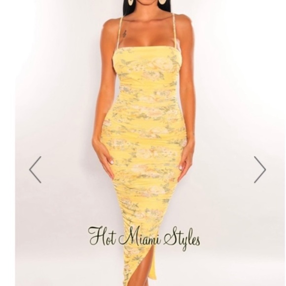 Hot Miami Styles | Dresses | Hot Miami Styles Floral Ruched Dress ...